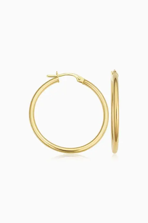 ORADINA 10k Gold Hoop Earrings - Yellow Gold