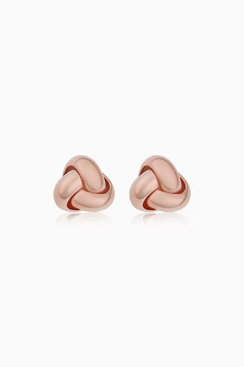 ORADINA 14k Gold Forget Me Knot Stud Earrings - Rose Gold