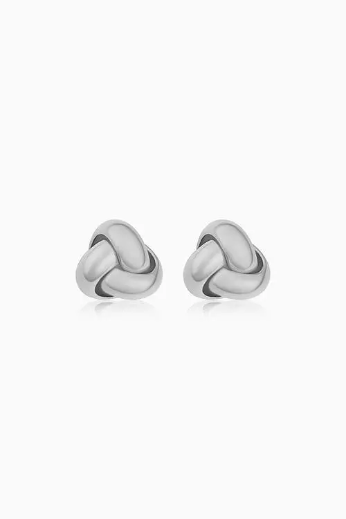 ORADINA 14k Gold Forget Me Knot Stud Earrings - White Gold