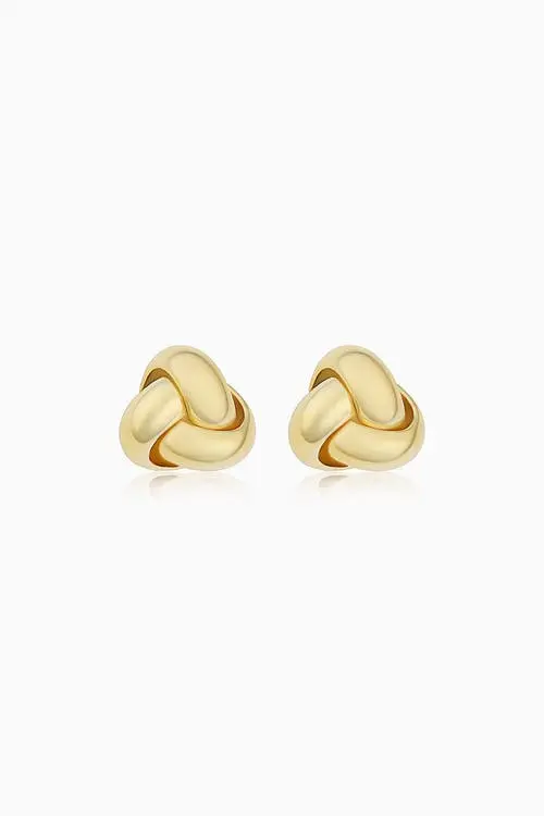 ORADINA 14k Gold Forget Me Knot Stud Earrings - Yellow Gold