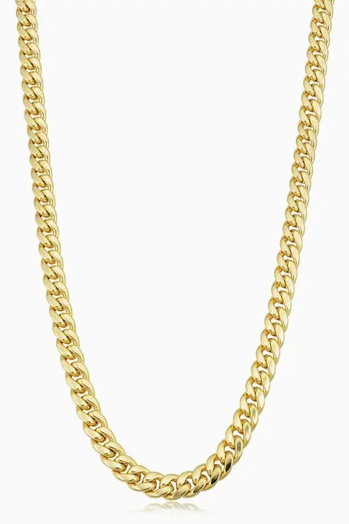 ORADINA 14k Cuban Link Chain Necklace - Yellow Gold
