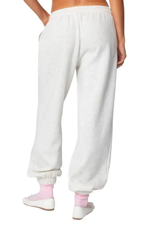 EDIKTED Sasha Bow Detail Sweatpants - Gray-melange