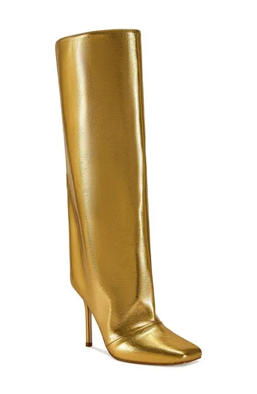 AZALEA WANG Rebelite Knee High Boots - Gold