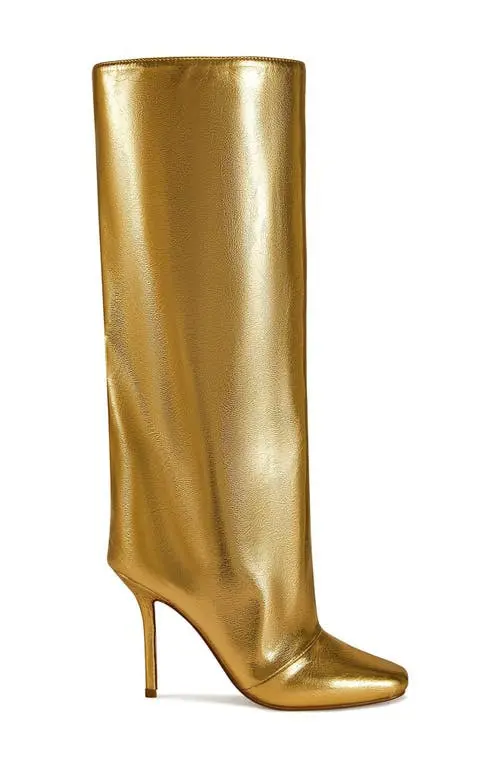 AZALEA WANG Rebelite Knee High Boots - Gold
