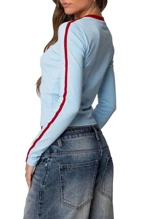 EDIKTED Cherry Long-sleeve T-shirt - Light-blue