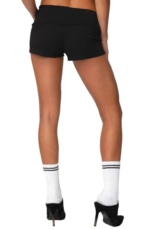 EDIKTED Meg Foldover Shorts - Black