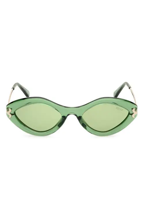 Emilio Pucci Geometric Sunglasses - Shiny Light Green / Green