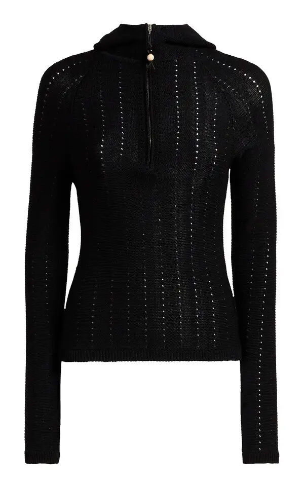 Etro Zipped Knit Cotton-blend Sweater - Black
