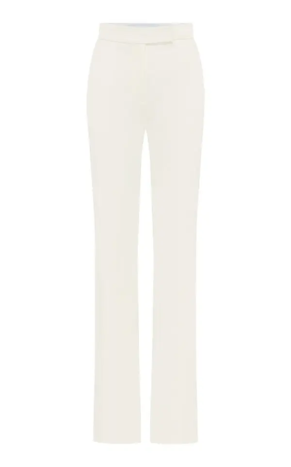 Alex Perry Tailored Bootcut Wool Suiting Pants - Off-white