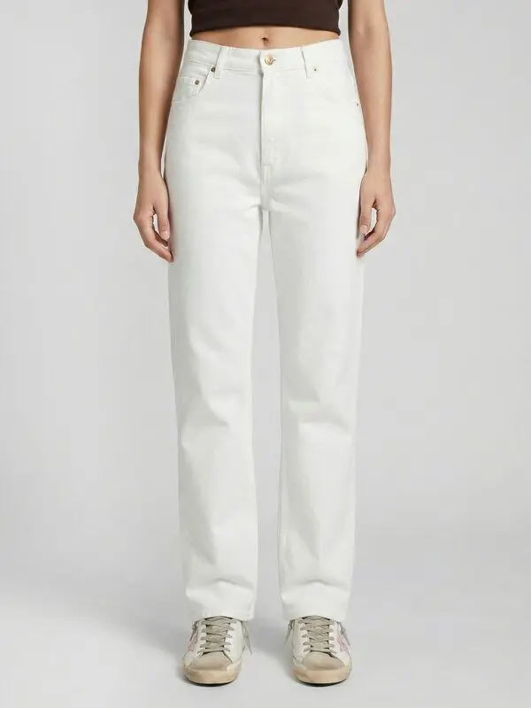 GOLDEN GOOSE Straight Leg Jeans - White