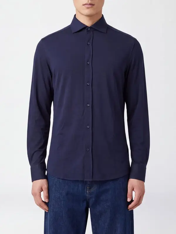 Brunello Cucinelli Slim Fit Cotton And Silk Shirt With French Collar