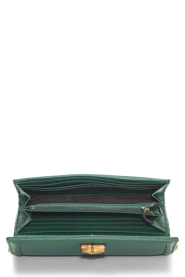 Gucci Leather Diana Bamboo Wallet On Chain - Green | Editorialist