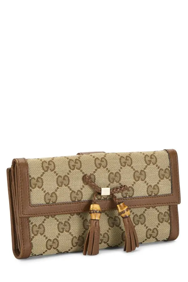Gucci Original Gg Canvas Bamboo Tassel Wallet