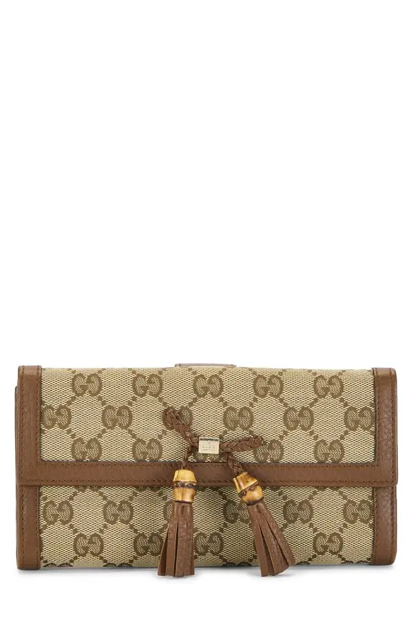 Gucci Original Gg Canvas Bamboo Tassel Wallet - White
