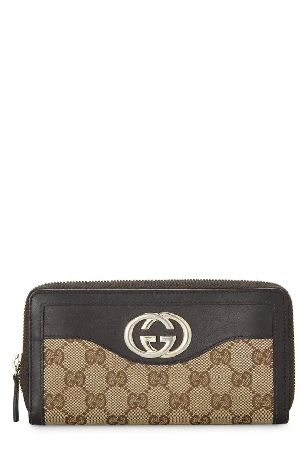 Gucci Original Gg Canvas Britt Zip Around Wallet - Beige