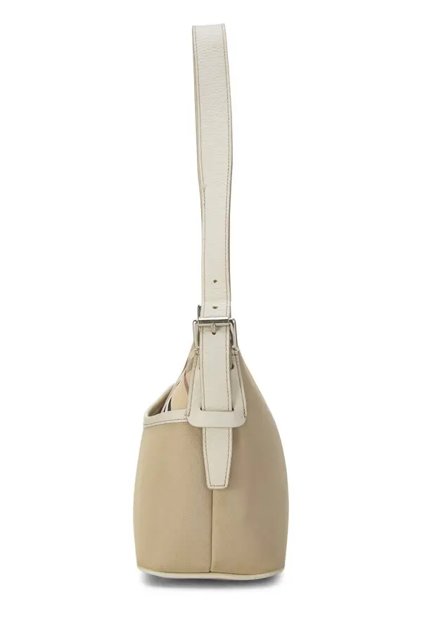 Burberry Nylon Check Satchel Shoulder Bag - Beige