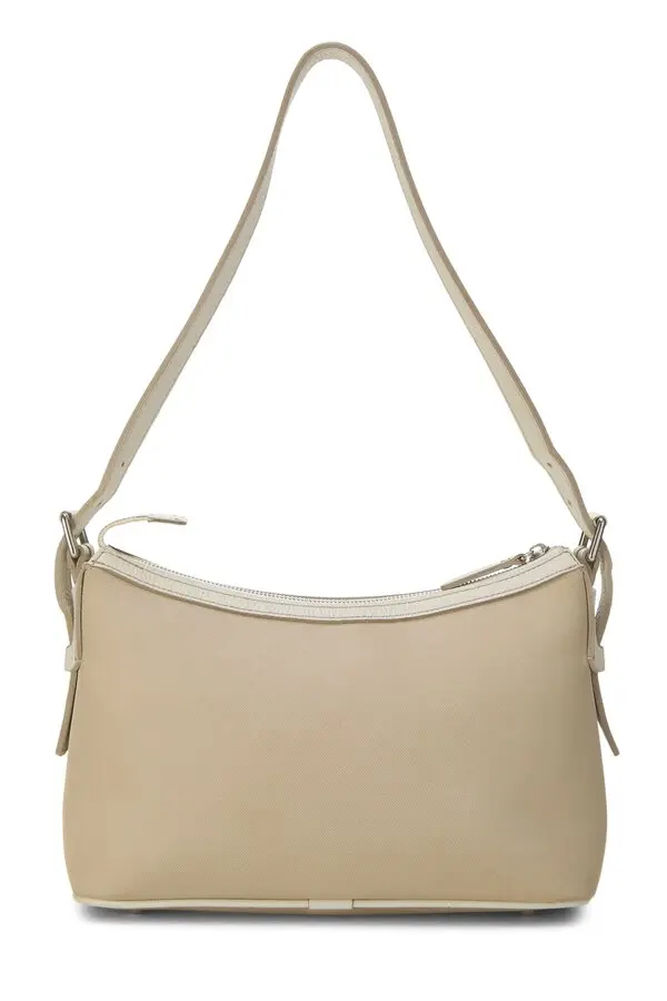 Burberry Nylon Check Satchel Shoulder Bag - Beige