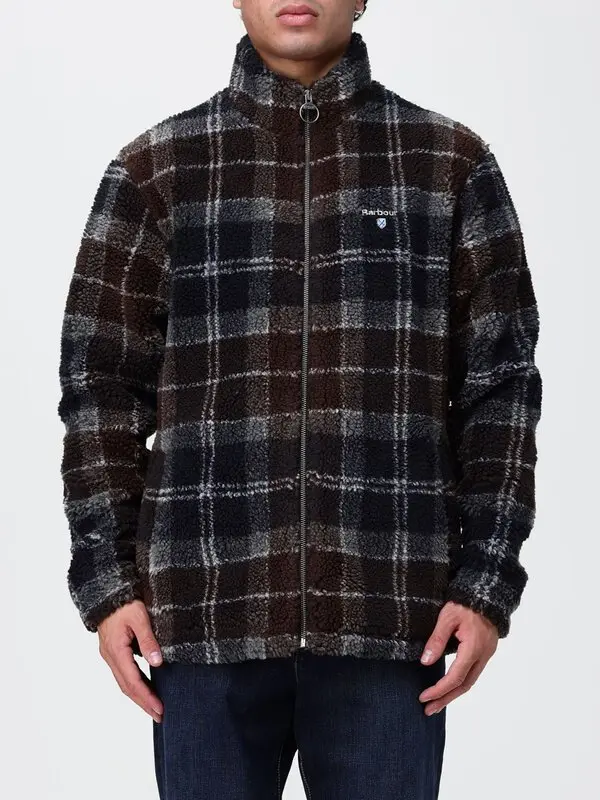 Barbour Tartan Fleece High Neck Zip Jacket - Brown