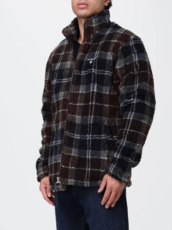Barbour Tartan Fleece High Neck Zip Jacket - Brown