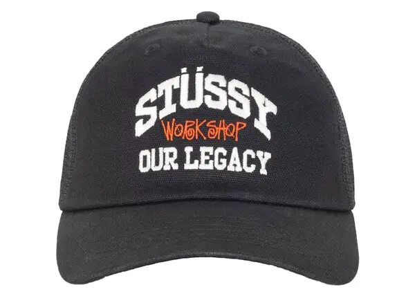 StÜssy X Our Legacy Work Shop Low Profile Trucker Cap - Black