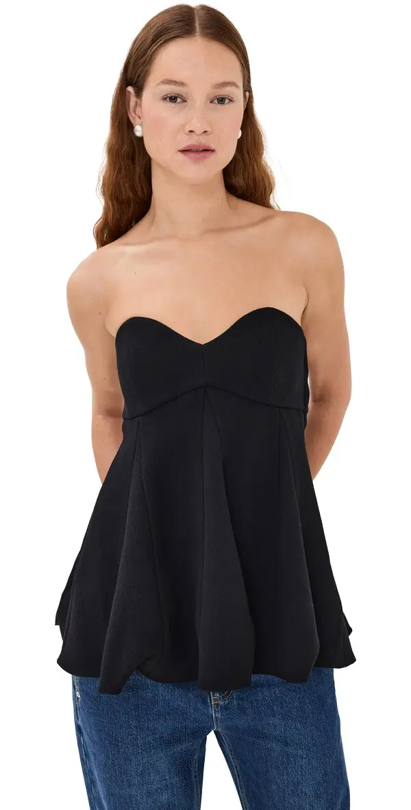 Tibi Melee Crepe Strapless Top