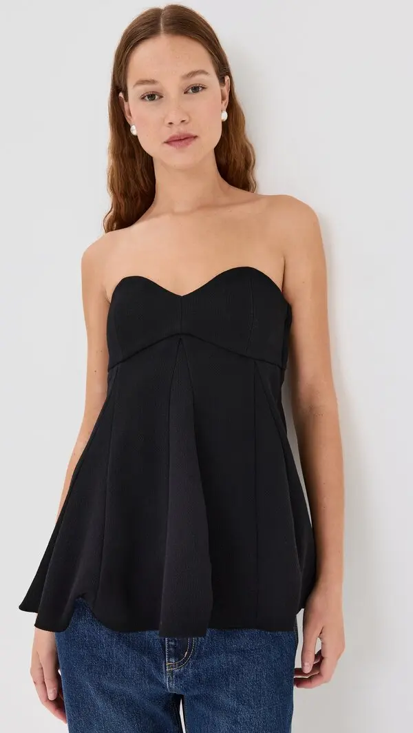 Tibi Melee Crepe Strapless Top