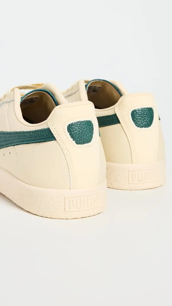 Puma Men Clyde Players Lane Sneakers Size US 9 Creamy Vanilla Dark Myrtle Puma Clyde Players Lane Sneakers In Creamy Vanilla/Dark  main image 3