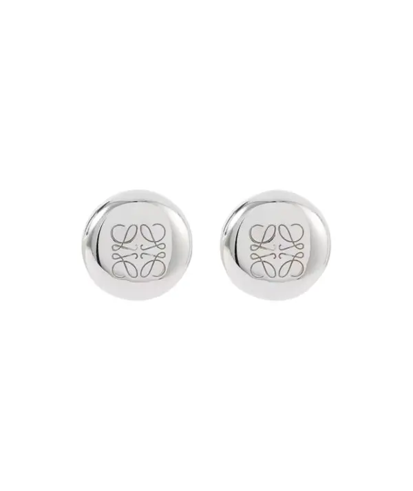 Loewe Anagram Pebble Stud Earrings - Silver
