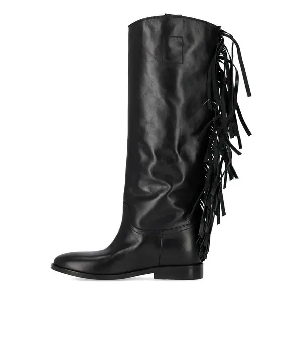 STRATEGIA Fringed Leather Boots