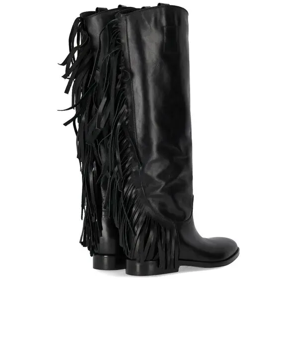 STRATEGIA Fringed Leather Boots