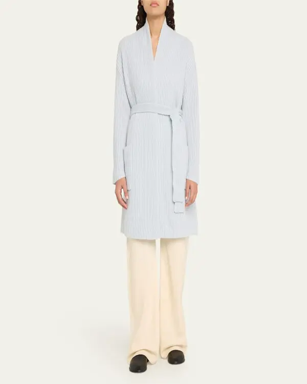 ARLOTTA CASHMERE Ribbed Cashmere Short Robe