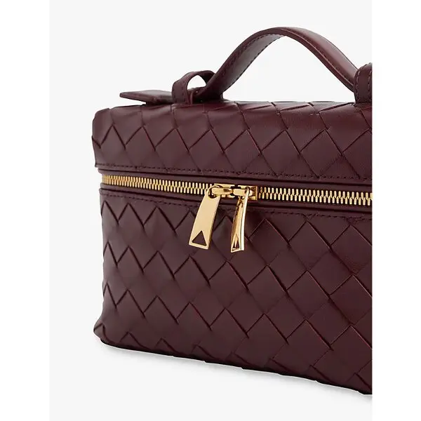 Bottega Veneta Leather Cross-body Bag - Barolo-gold