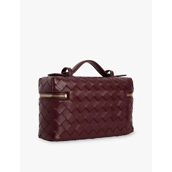 Bottega Veneta Leather Cross-body Bag - Barolo-gold