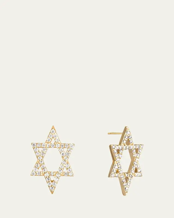 Lana Jewelry 14k Yellow Star Of David Stud Earrings