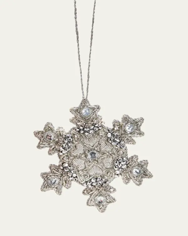 SUDHA PENNATHUR Snowflake Beaded Ornament