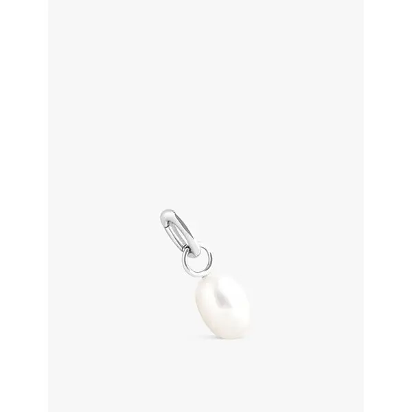 ASTRID & MIYU Pearl Talisman Charm - Silver