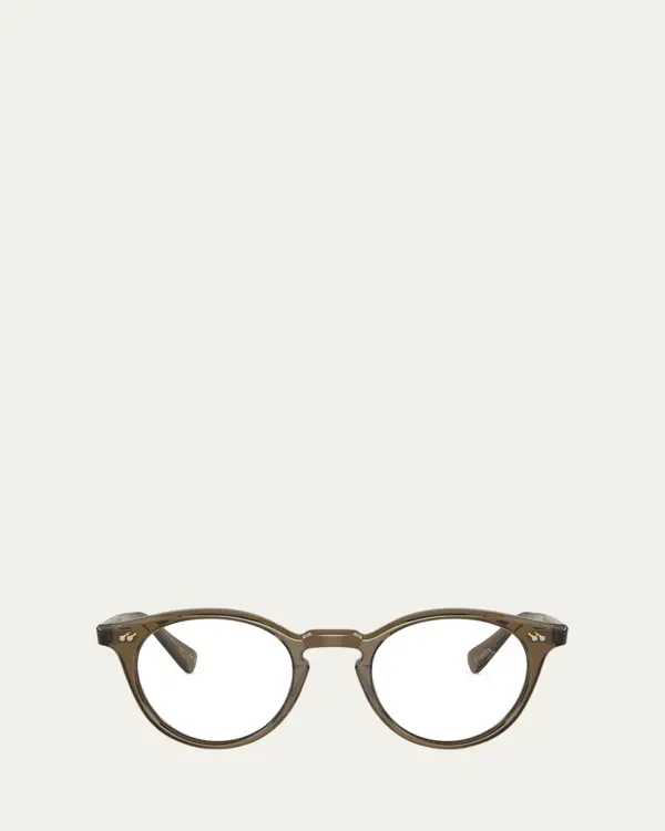 Oliver Spencer Round Acetate Eyeglasses - Brown
