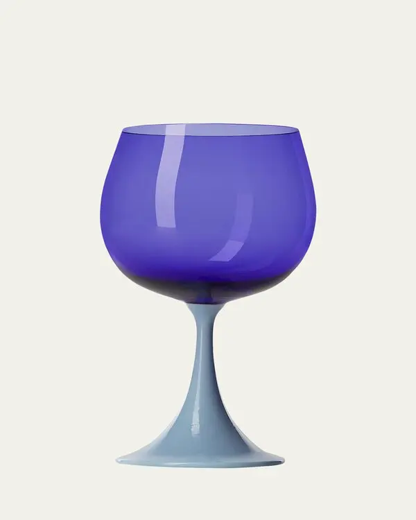 NASONMORETTI Burlesque Light Blue/blue Wine Glass, 29 Oz - Celeste Blue Blue