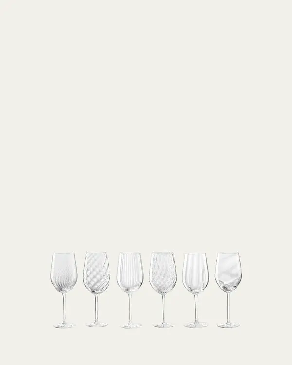 NASONMORETTI Tolomeo Assorted White Wine Glasses, Set Of 6