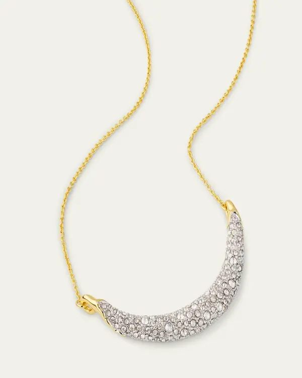 Alexis Bittar Solanales Crystal Crescent Pendant Necklace