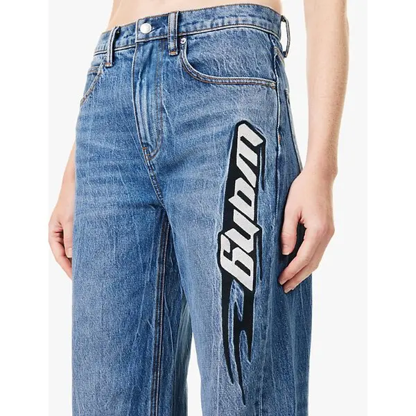 Alexander Wang Blade-logo Balloon Wide-leg Denim Jeans