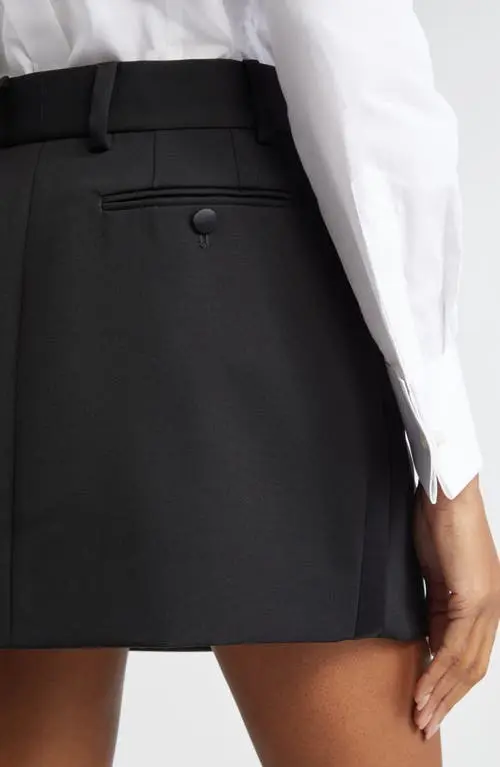 Dolce & Gabbana Virgin Wool & Silk Blend Gabardine Tuxedo Mini Skirt - Nero