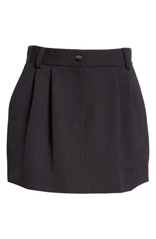 Dolce & Gabbana Virgin Wool & Silk Blend Gabardine Tuxedo Mini Skirt - Nero