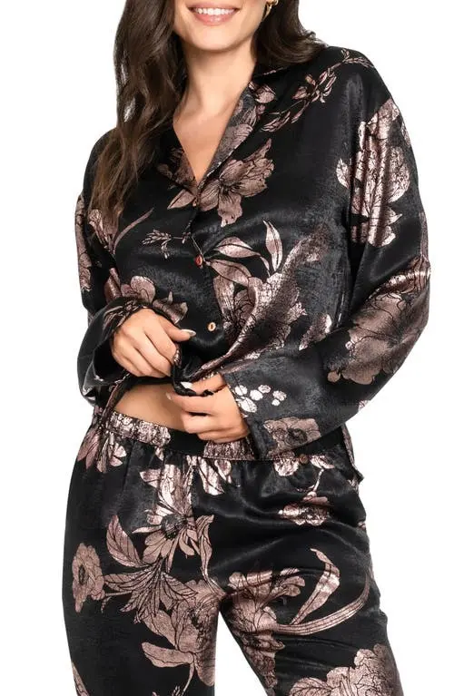MIDNIGHT BAKERY Print Satin Pajamas