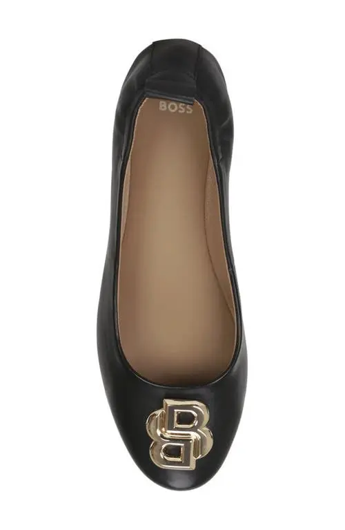 BOSS Dasy Leather Ballet Flat - Black
