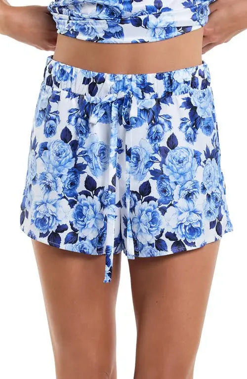 Hanky Panky Satin Pajama Shorts - Deja Blue