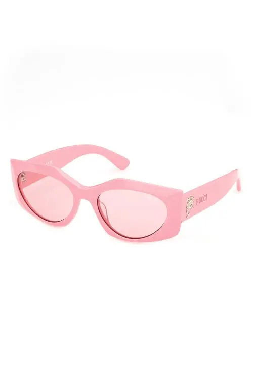 Emilio Pucci Geometric Sunglasses - Shiny Pink / Bordeaux