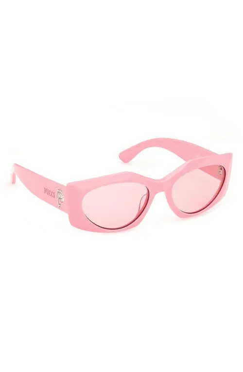Emilio Pucci Geometric Sunglasses - Shiny Pink / Bordeaux