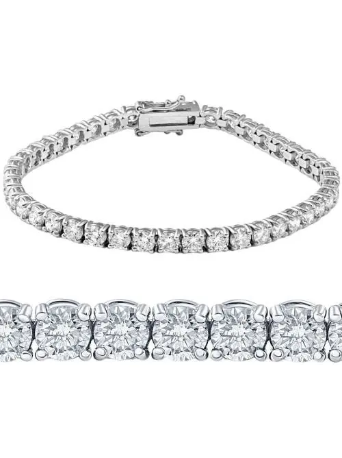 BLISS DIAMOND 11 Ct T.w. Lab Grown Diamond Tennis Bracelet 14k Gold 7 - 14k White Gold