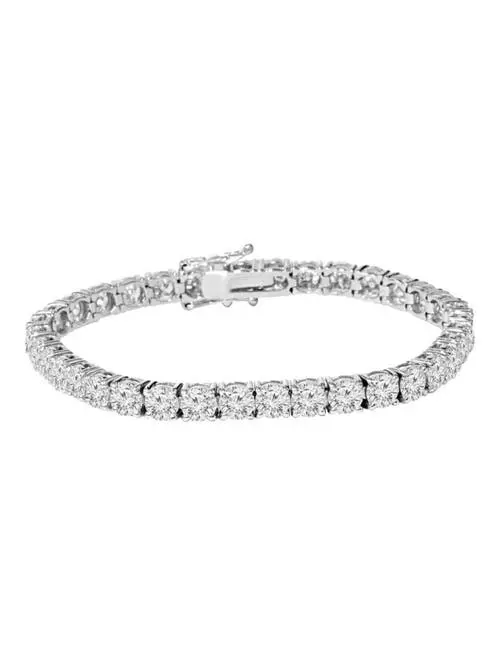 BLISS DIAMOND 9 Ct Round Lab Grown Diamond Tennis Bracelet 14k Gold - 14k White Gold
